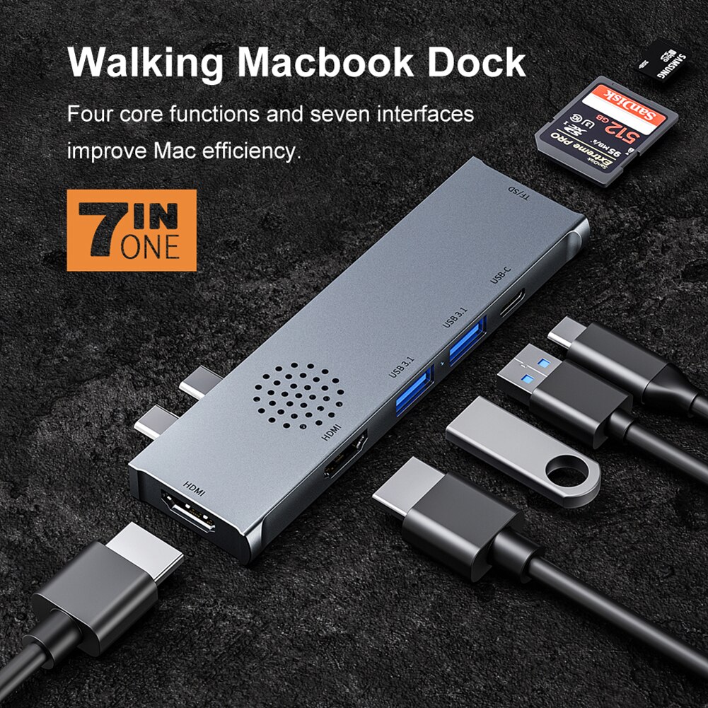 7-In-1 Usb C Hub Voor Macbook Pro Met 4K @ 30Hz Hd... – Vicedeal