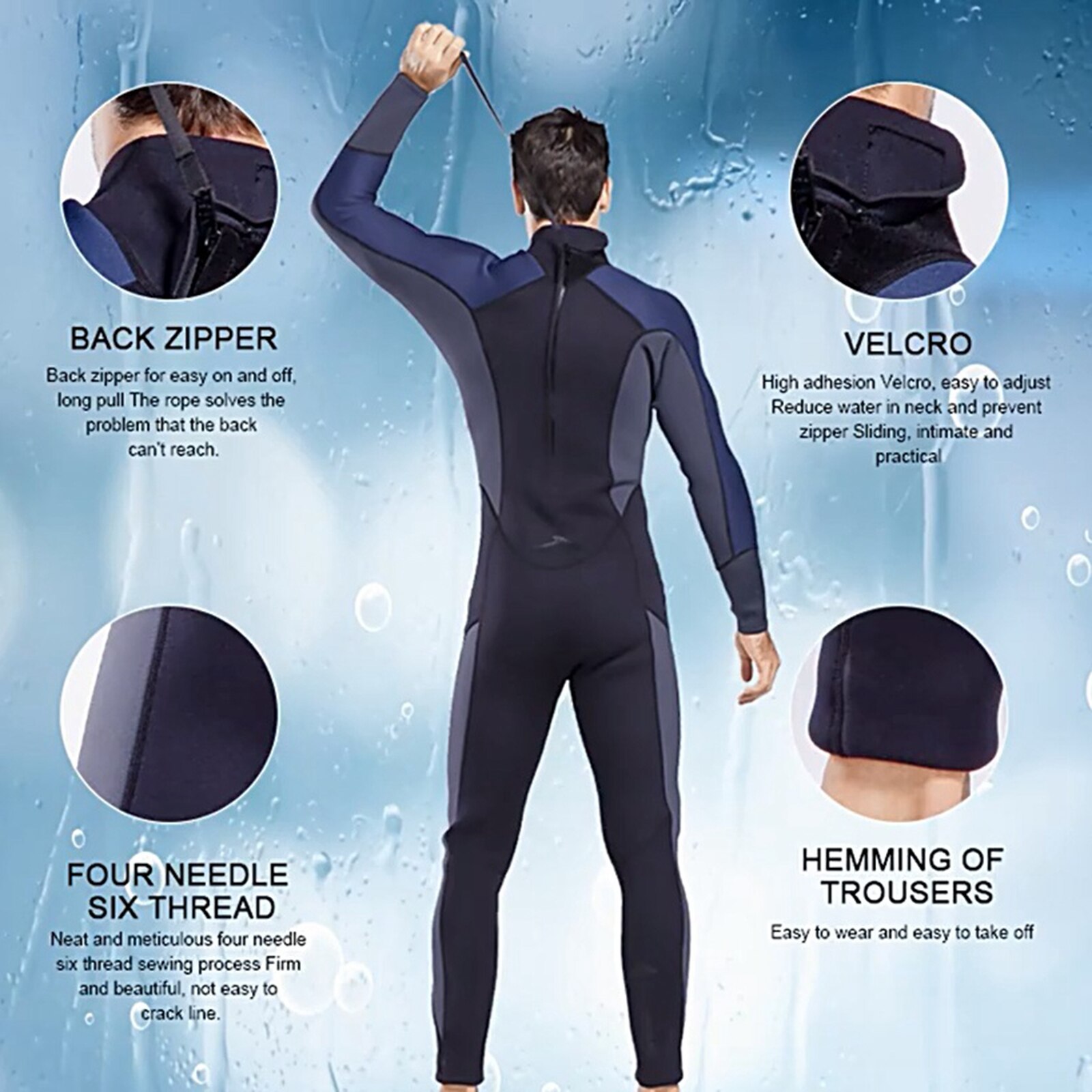 Men Neoprene Diving Scuba Wetsuit One-Piece Jumpsu... – Vicedeal