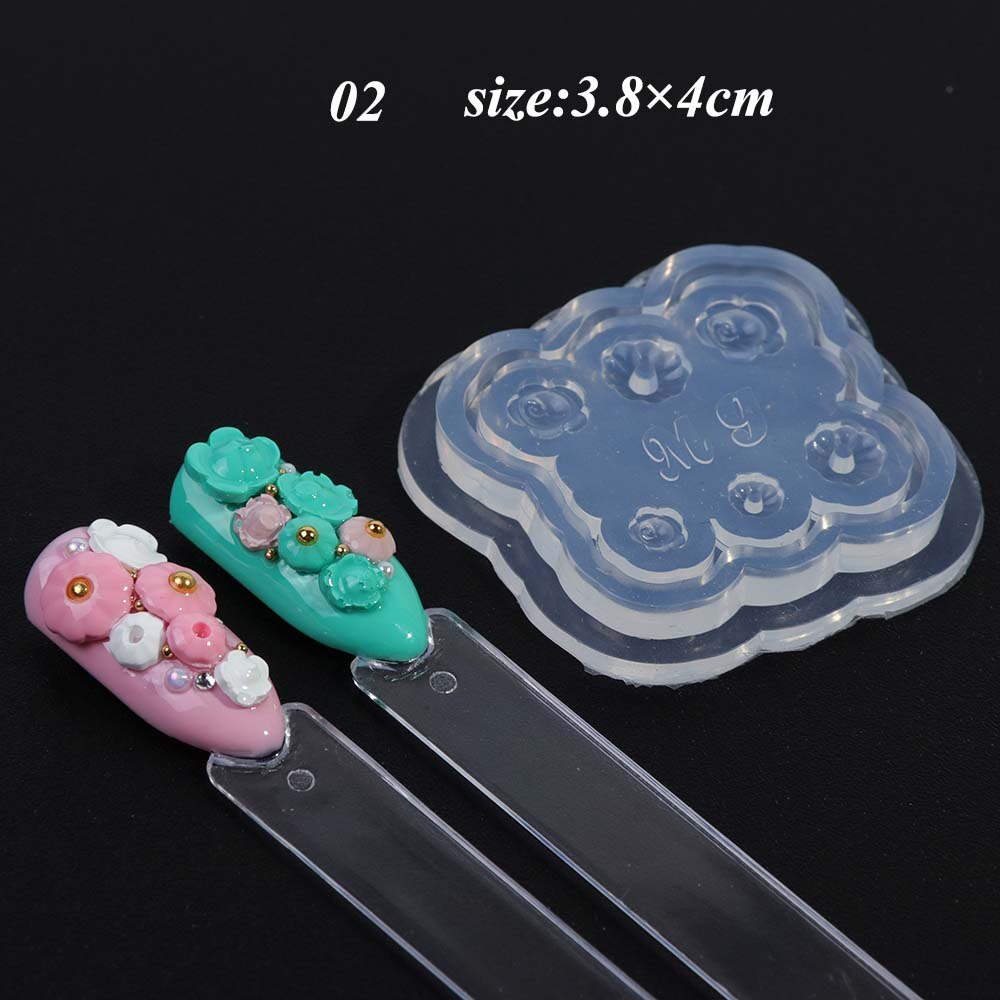 1 stücke 3D Acryl Nagel Form Silikon Nail art Deko... – Vicedeal