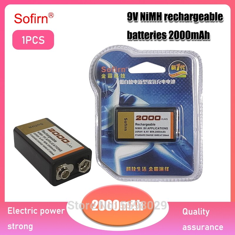 Sofirn 2000mAh 9 Volt Ni-MH Rechargeable Battery 9... – Grandado