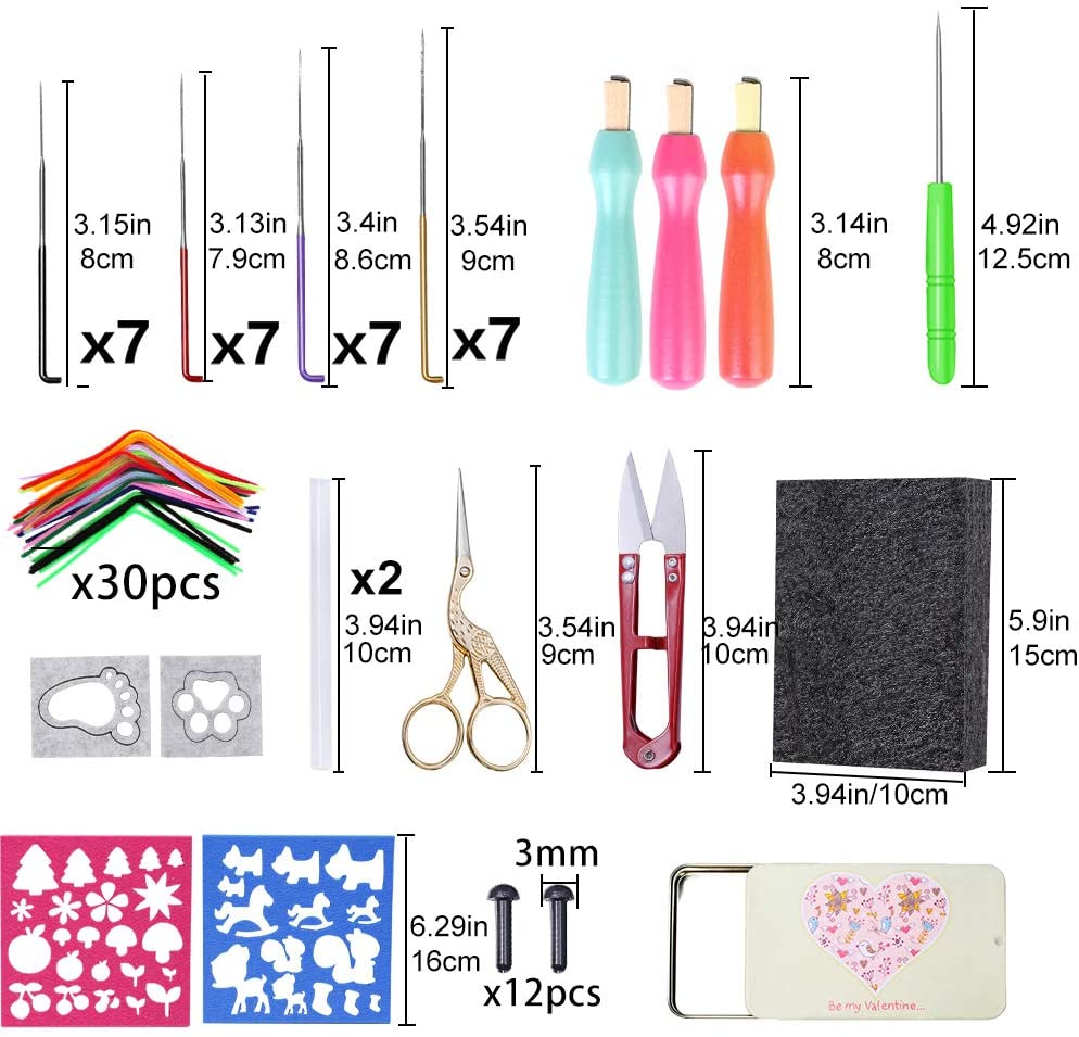 LMDZ Needle Felting Kit, 25 Colors Wool Roving for... – Grandado