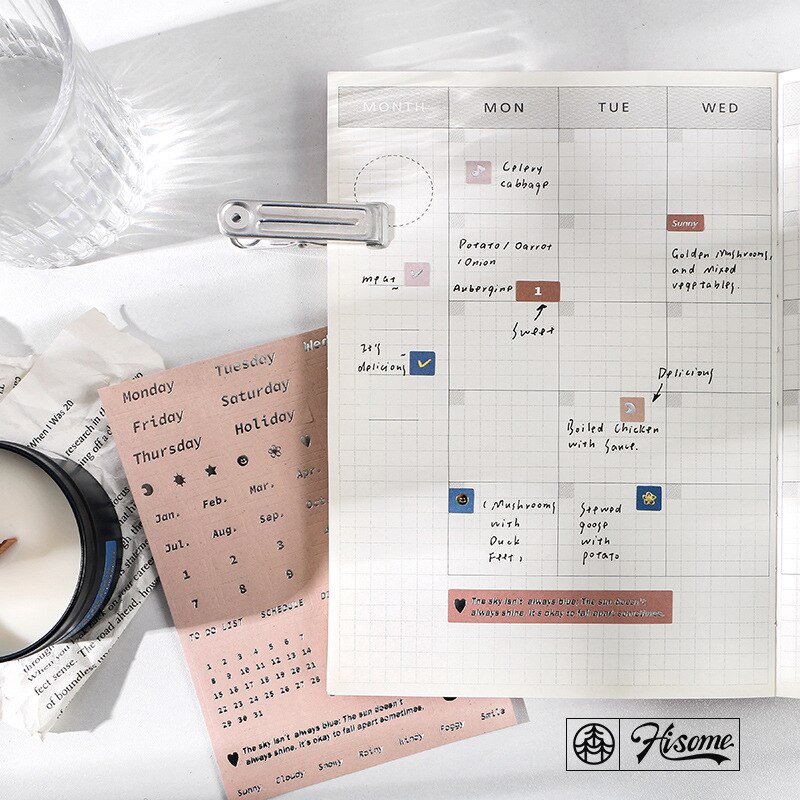 JIANWU 4 Sheets Basic Date Stickers Decoration Wee... – Grandado