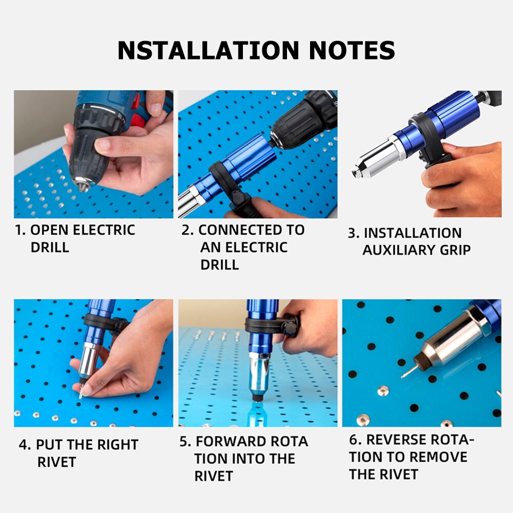 Electric Pull Rivet Gun Tool Nail Gun Rivets Set S... – Grandado