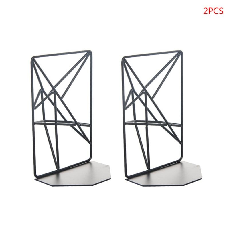 1 Pair Metal Iron Bookends Reading Book Support De... – Grandado