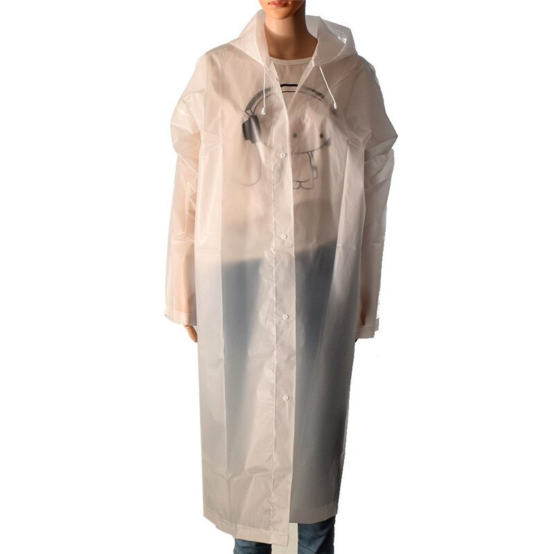 1 PCS Unisex Waterproof Jacket Clear Raincoat Hood... – Grandado
