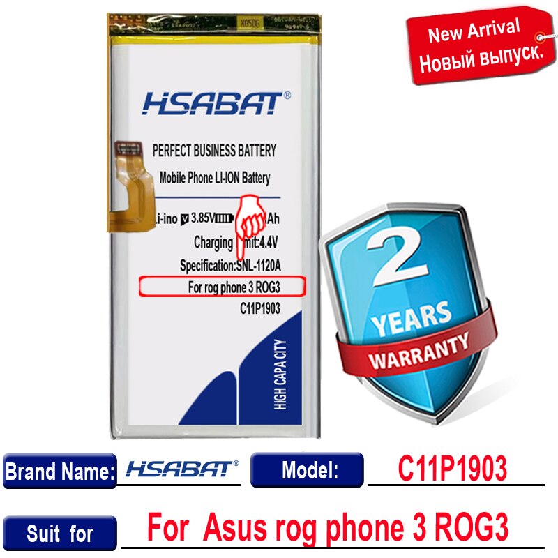 HSABAT C11P1903 6500mAh Battery for ASUS rog phone 3 ROG3 Batteries ...