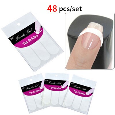 48/480 Stuks Nagels Sticker Stencil Tips Gids Fran... – Grandado