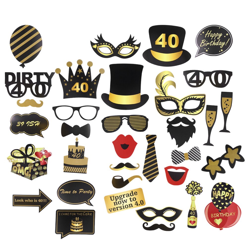 35pcs Birthday Photo Prop Set Decor Prop Set for P... – Vicedeal