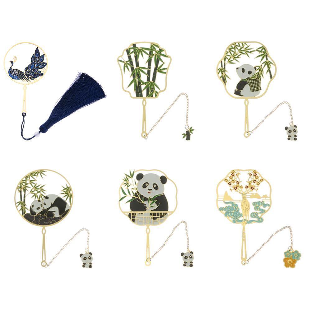 Metal Animal Bookmark Set Chinese Style Panda Sika... – Grandado