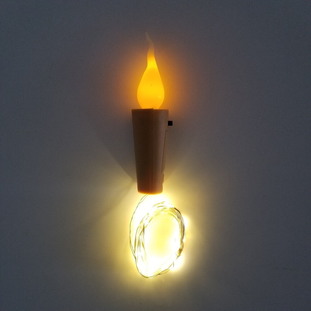 Vinflaska ljus ljus slingor 10/20 led kork form ko... – Grandado