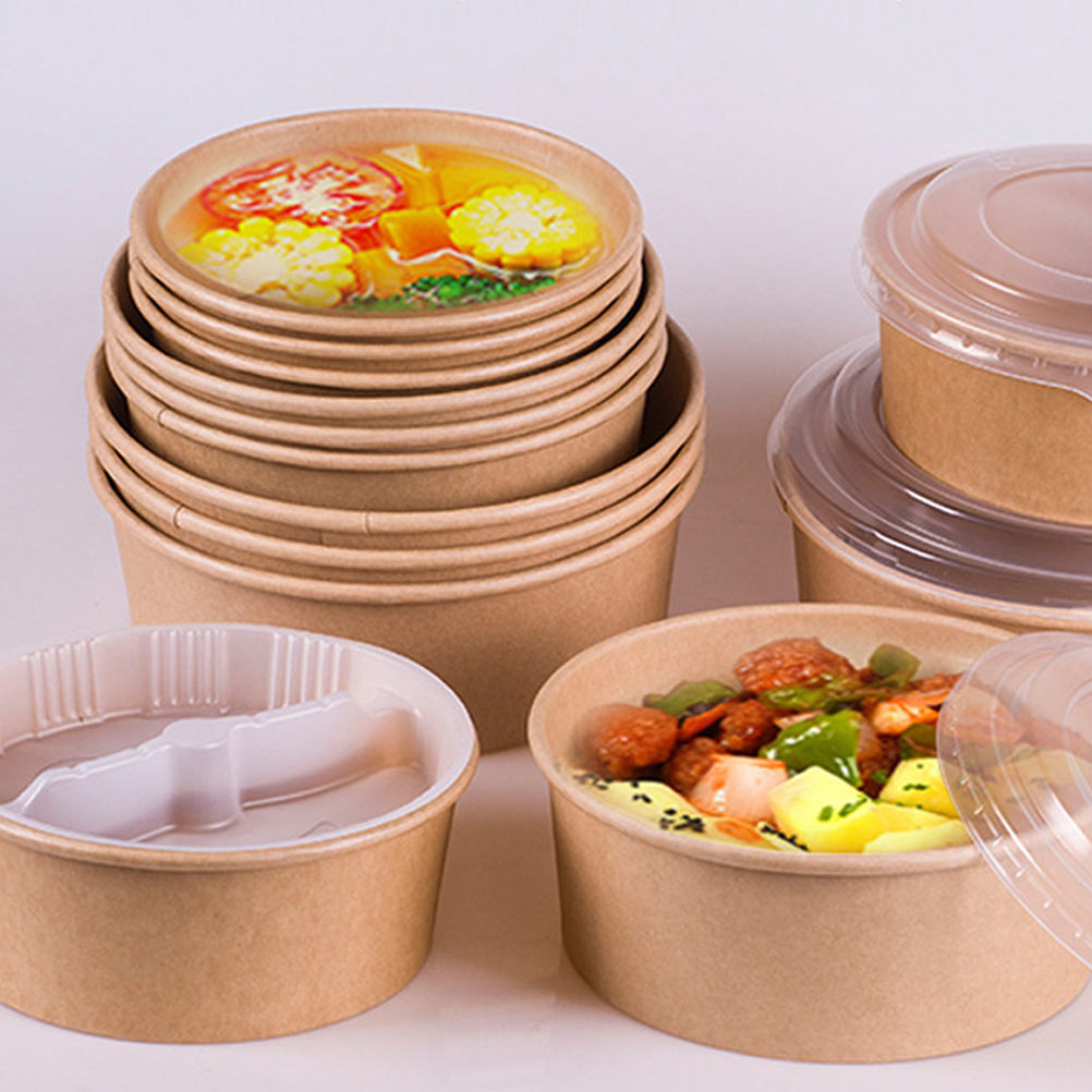 30Pcs Round Disposable Food Container Thicken Kraf... – Vicedeal
