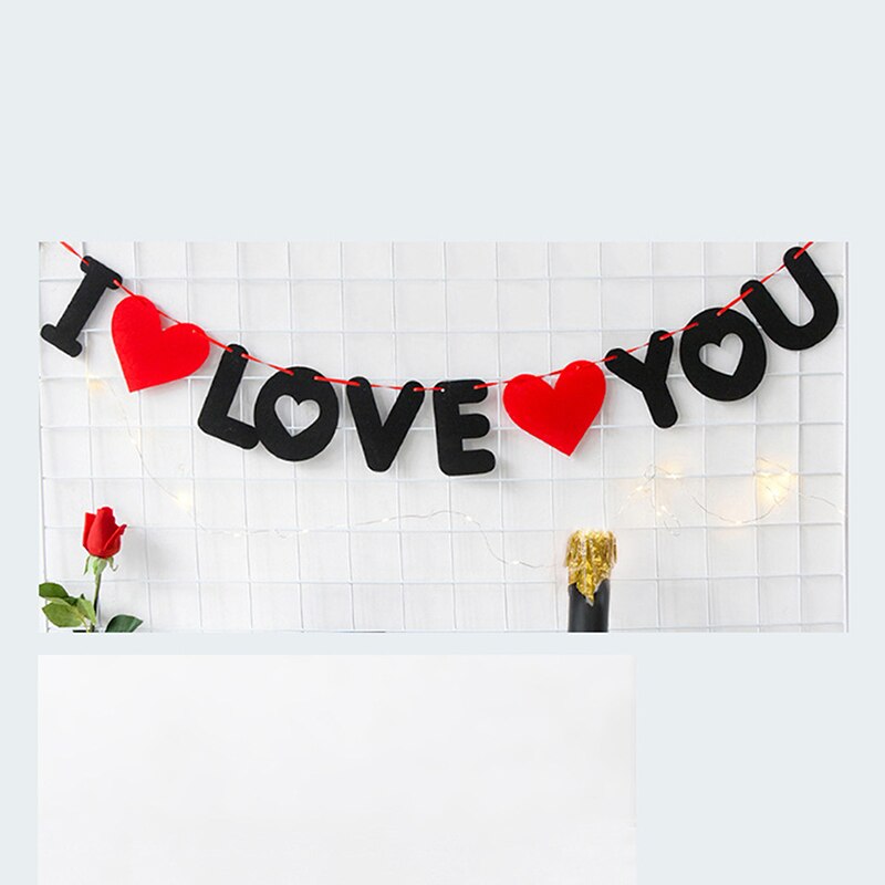 Decoratie Rood Hart Letters Non-woven I Love U Ban... – Vicedeal