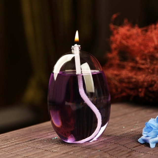 Romantic Glass Oil Lamp Dining Table Decor Cone Gl... – Grandado