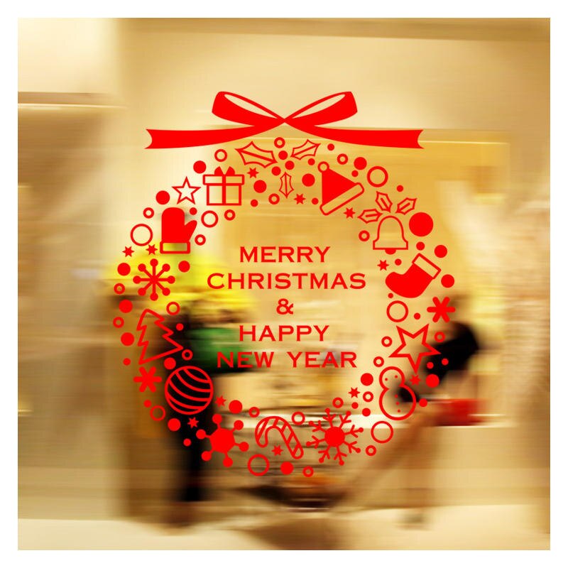 Vrolijk Kerst Cadeaus Krans Muren Raamstickers Dec... – Vicedeal