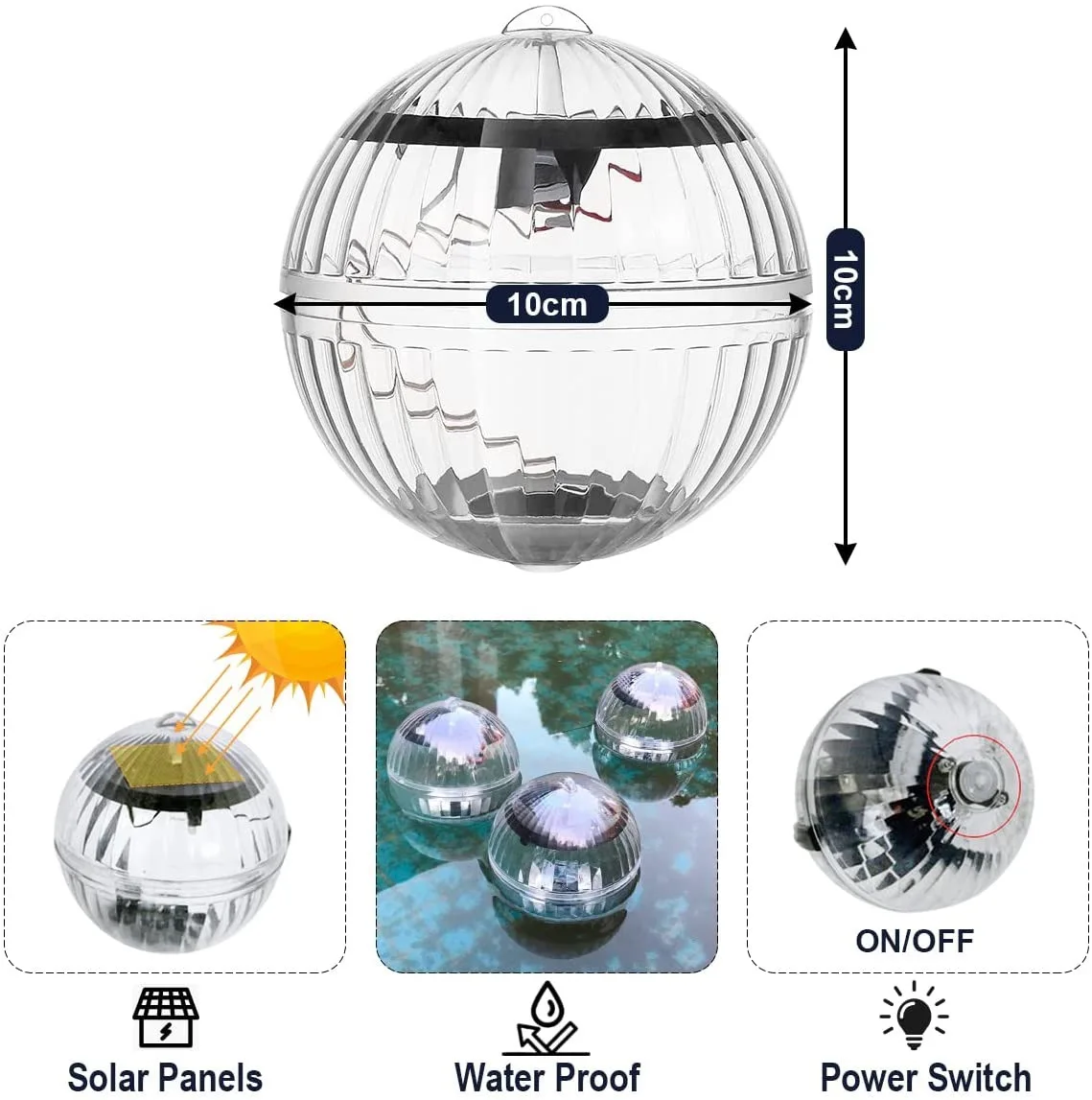 Led Solar Floating Lamps Swimming Pool Ball Solar ... – Grandado