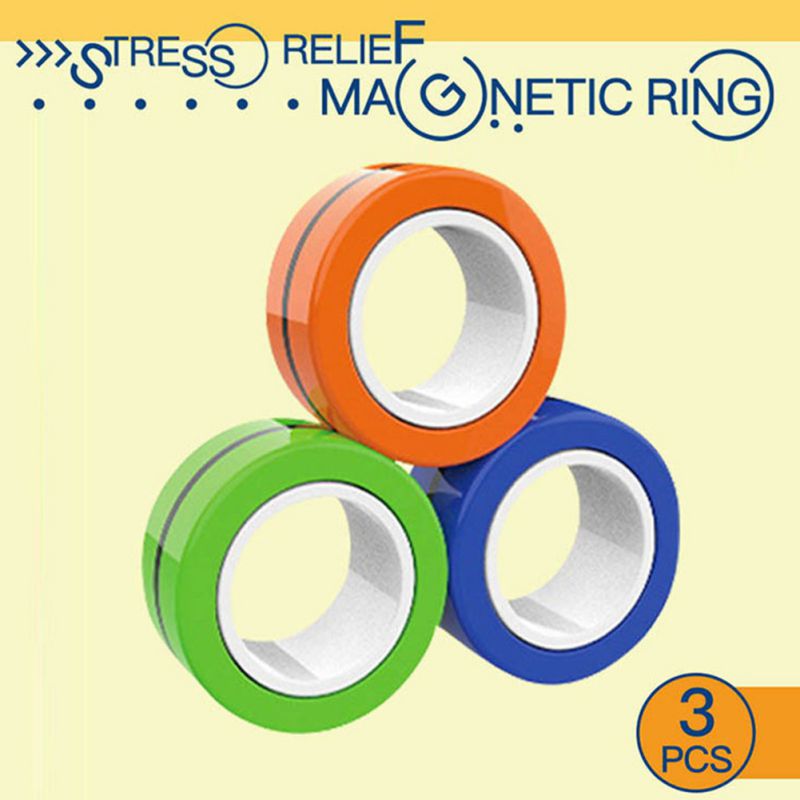 3pc/set Anti-Stress Finger Magnetic Rings Autism A... – Grandado