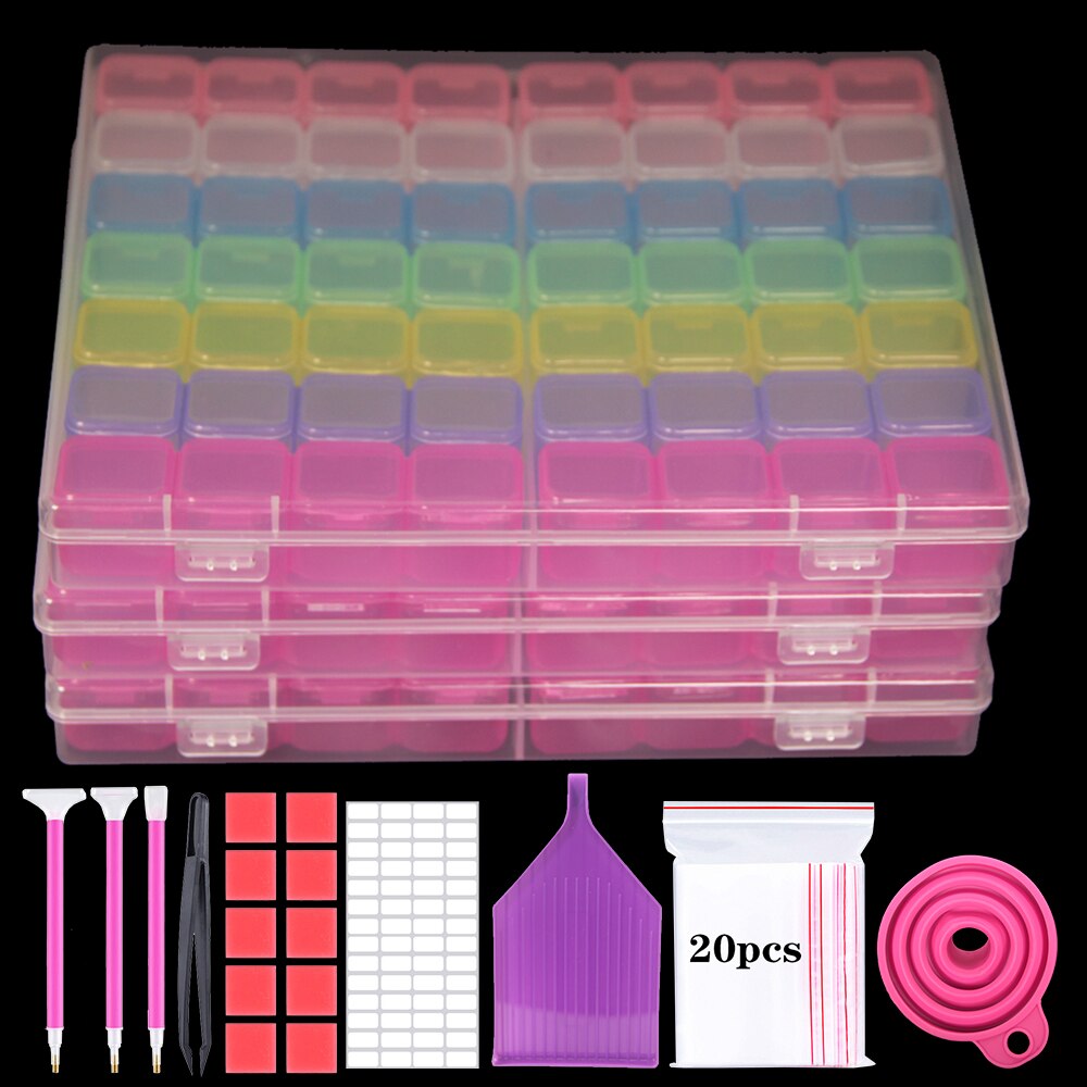 28/56 Color Grid Diamond Mosaic Bead Container Org... – Grandado