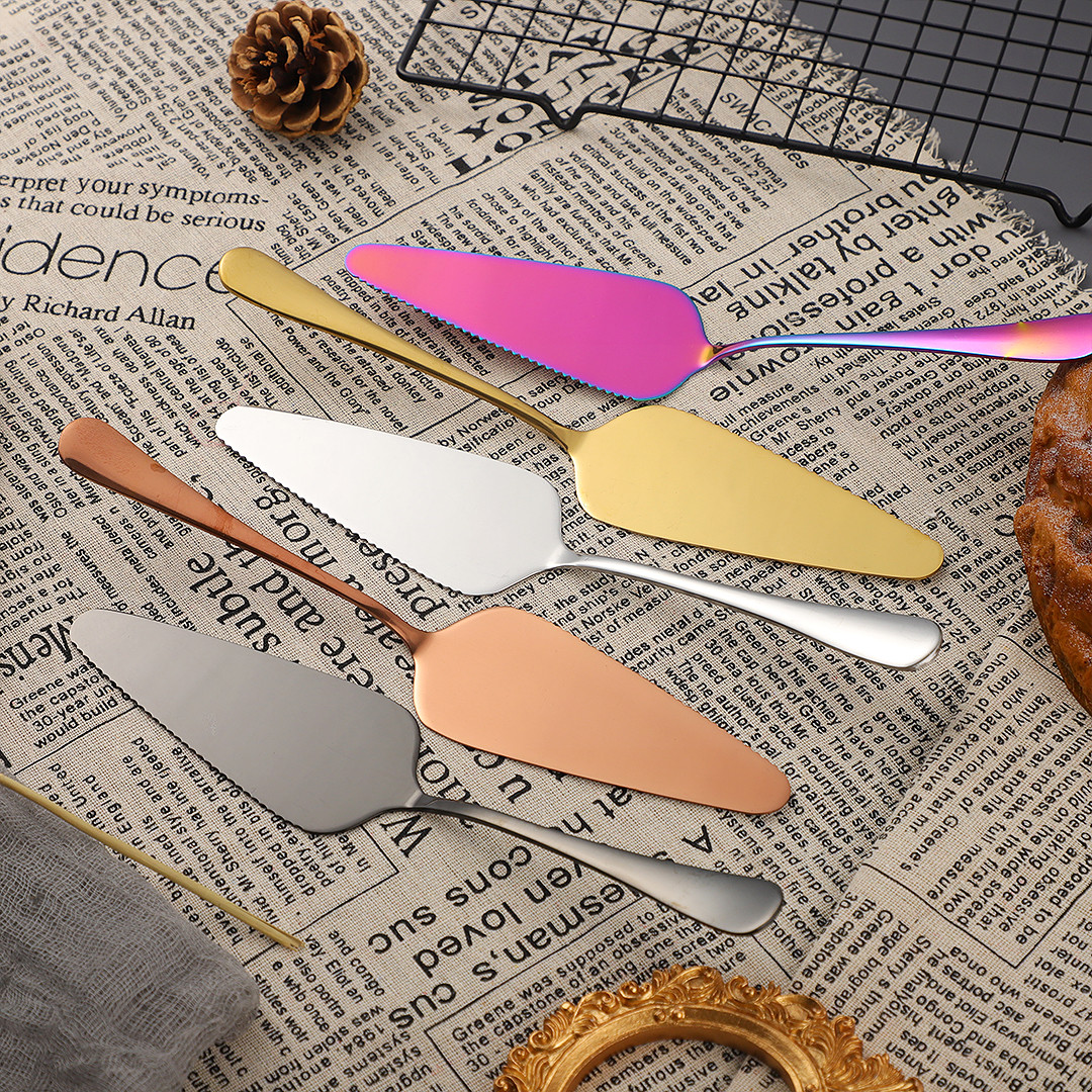 Rainbow Stainless Steel Serrated Edge Cake Server ... – Grandado