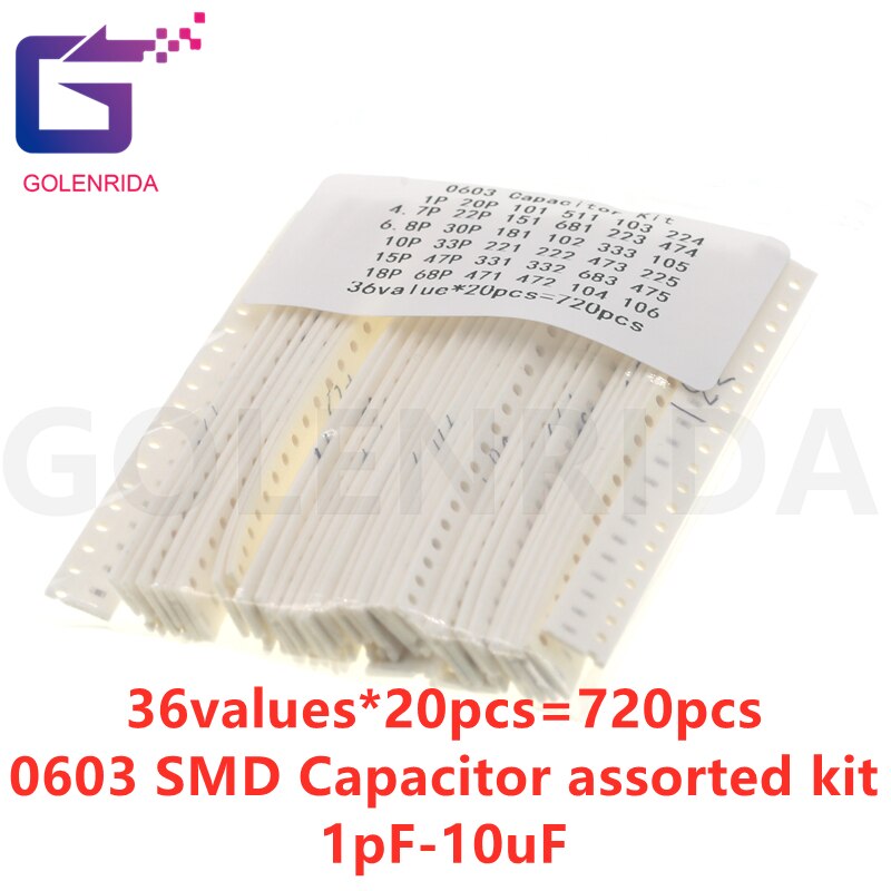 36values*20pcs=720pcs 0603 SMD Capacitor assorted ... – Grandado