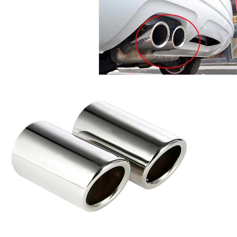 2 Pieces Silver Muffler Exhaust Tail Pipe Tip for ... – Vicedeal