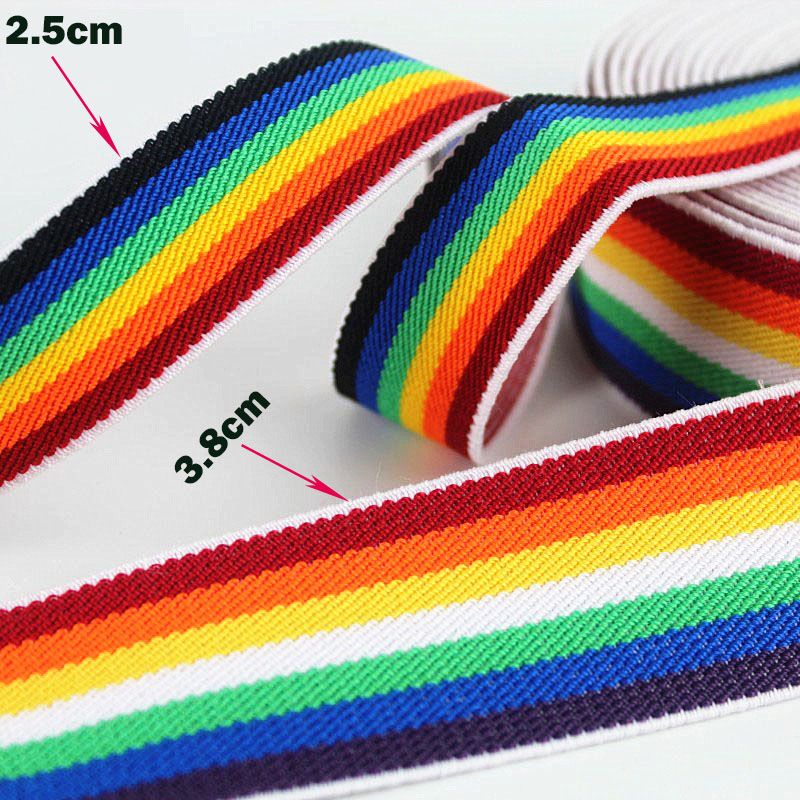 25mm 38mm Rainbow Stripe Elastic Bands Shoulder Bo... – Grandado