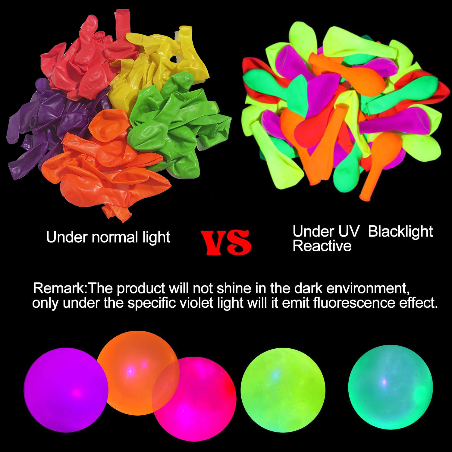 1SET Neon Balloons Neon Glow Birthday Balloons UV ... – Vicedeal