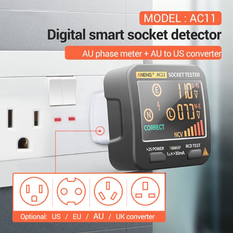 Smart Digital Socket Tester AC11 Voltage Meters Vo... – Grandado
