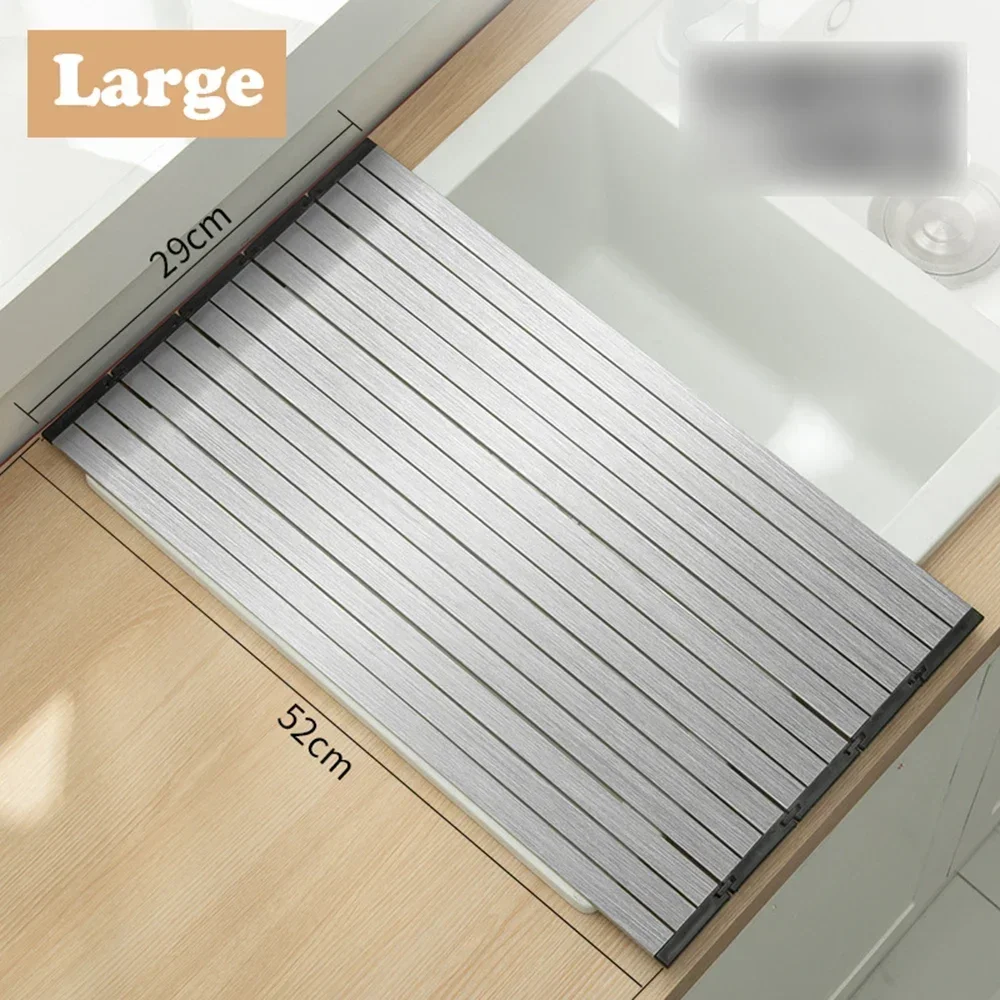 Kitchen Roll Up Dish Drainer Drying Rack Shelf Fol... – Grandado