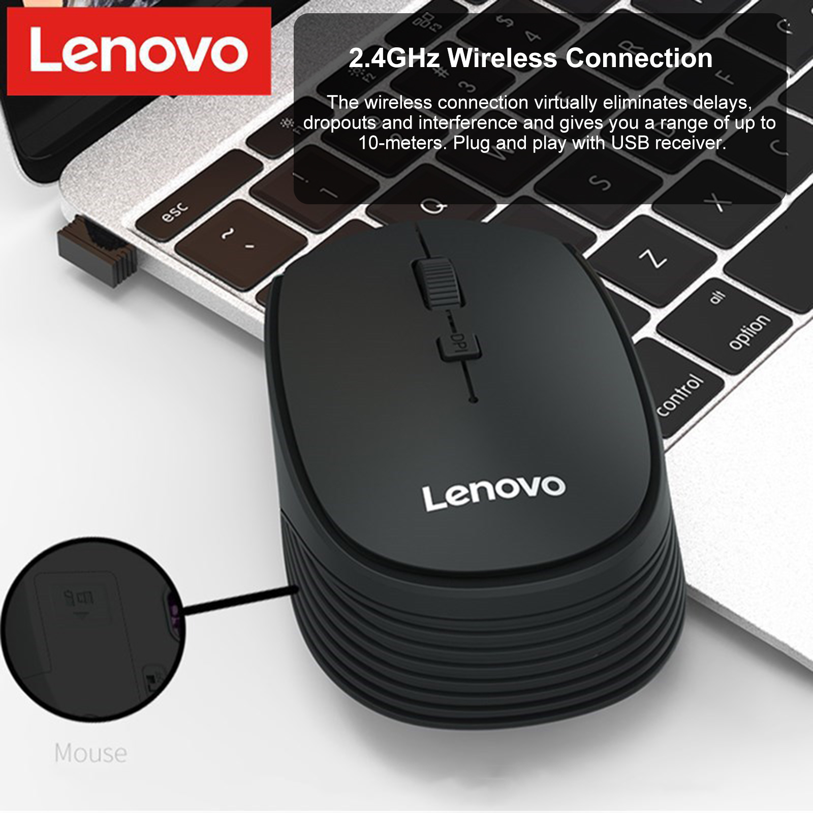 Lenovo M202 2.4GHz Wireless Mouse Office Mouse 4 K... – Grandado