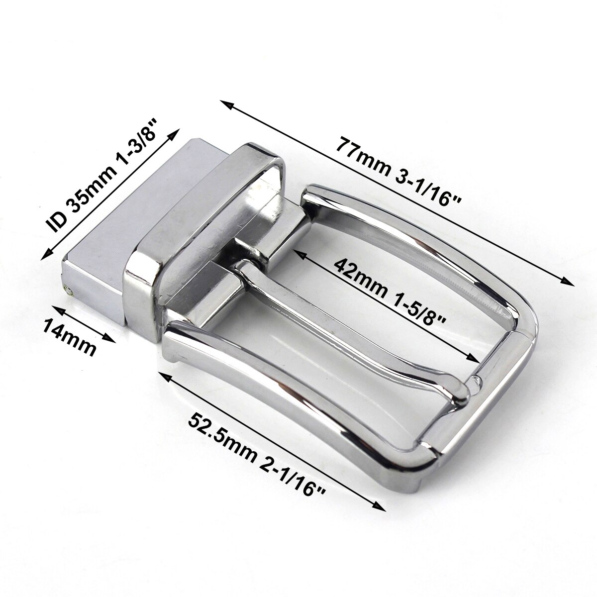 1pcs 35mm Metal Chrome Men Belt Buckle High Clip B... – Grandado