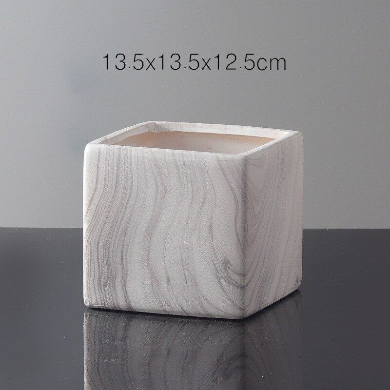 Modern Marble Pattern Ceramic Flower Pot Simple Gr... – Vicedeal
