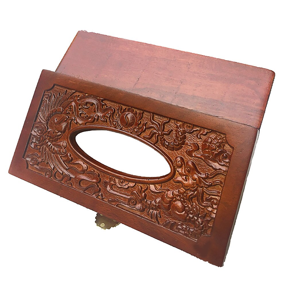 Vintage Wooden Hollow out Embossing Tissue Box Pap... – Grandado