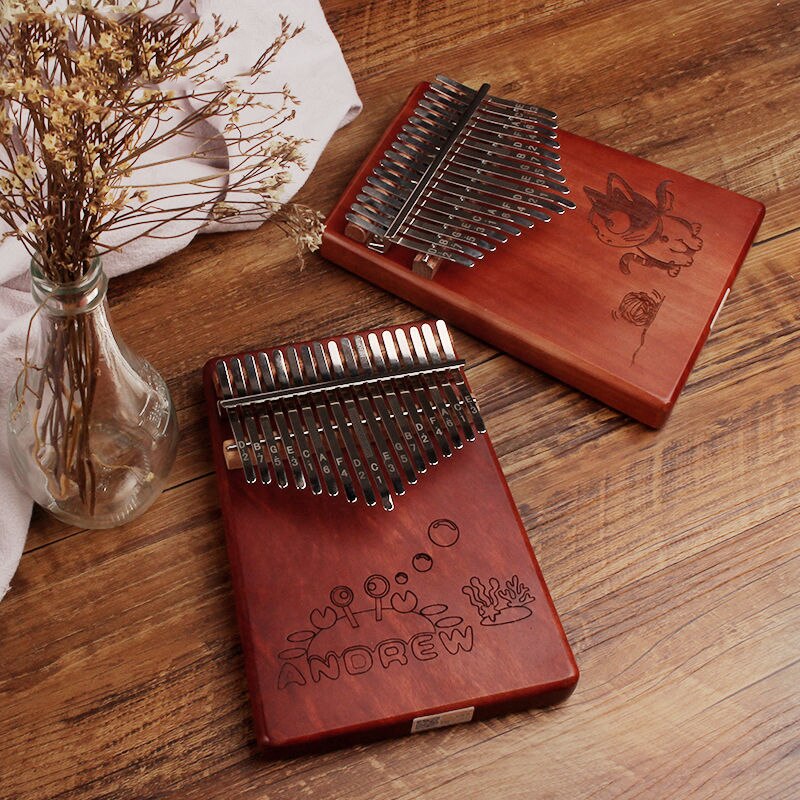 Kalimba 17 Key Mahogany Thumb Piano Animal Pattern... – Grandado