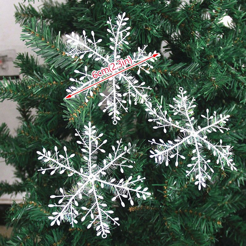 12pcs/Set Snowflakes Christmas Tree Decorations Pl... – Grandado