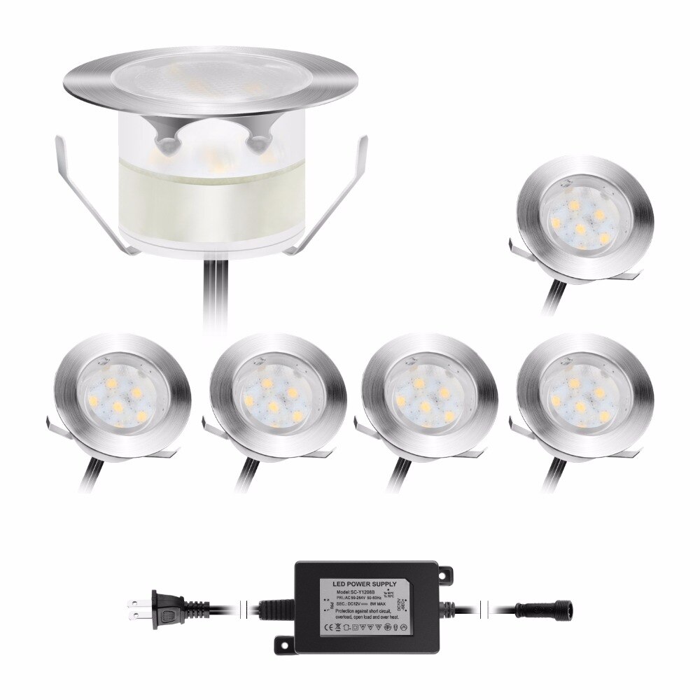 6pcs/Set 1W Waterproof IP67 Round Stainless Steel ... – Vicedeal