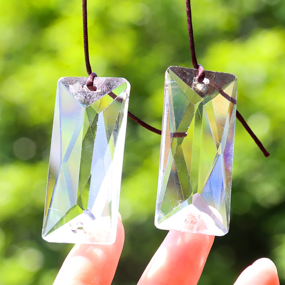 5PC Transparent Rectangular Crystal Prism Chandeli... – Grandado