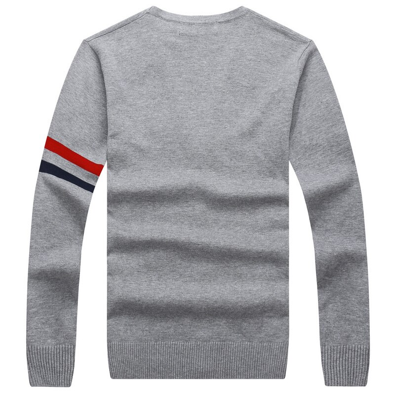 Spring Mens Sweaters 100% Cotton Striped Blue Knit... – Grandado