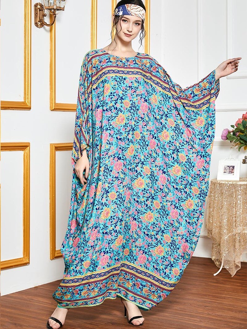 Loose Abaya Pakistan Dubai Turkey Bangladesh Flowe... – Grandado