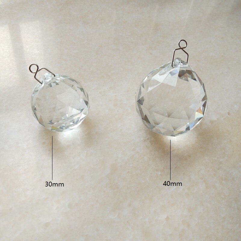 8pieces/lot 30mm crystal faceted ball with hanging... – Grandado