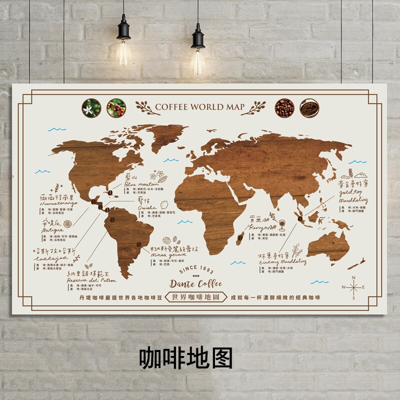 Coffee Origin World Map Poster Size Wall Decoratio... – Grandado