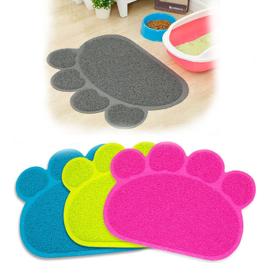 Pet Dog Cat Feeding Mat Pad Cute Paw Pet Dish Bowl... – Grandado