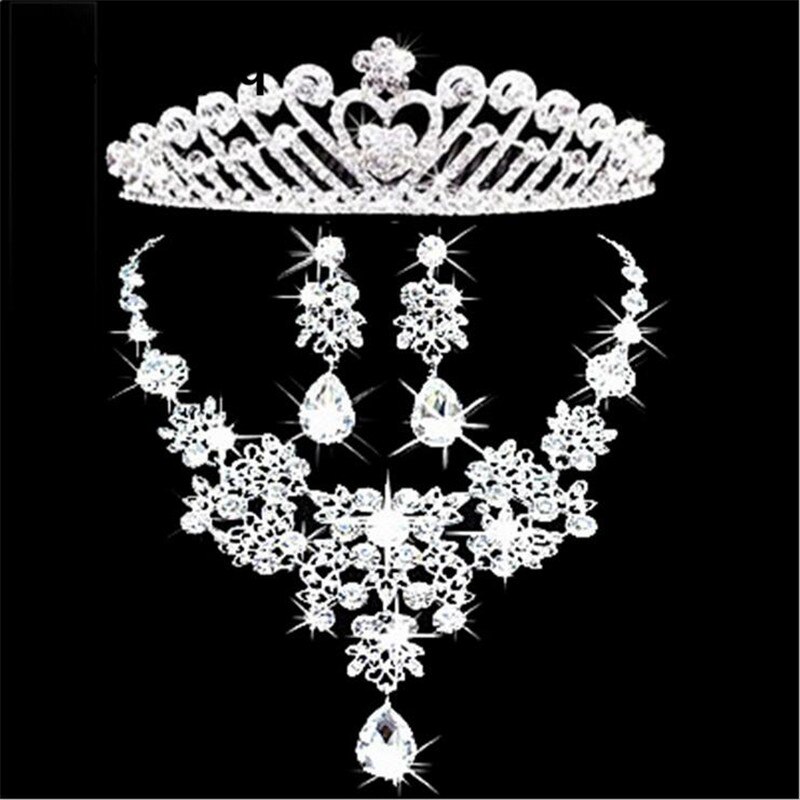 Crystal Bridal Jewelry Set Wedding Accessories Nec... – Grandado