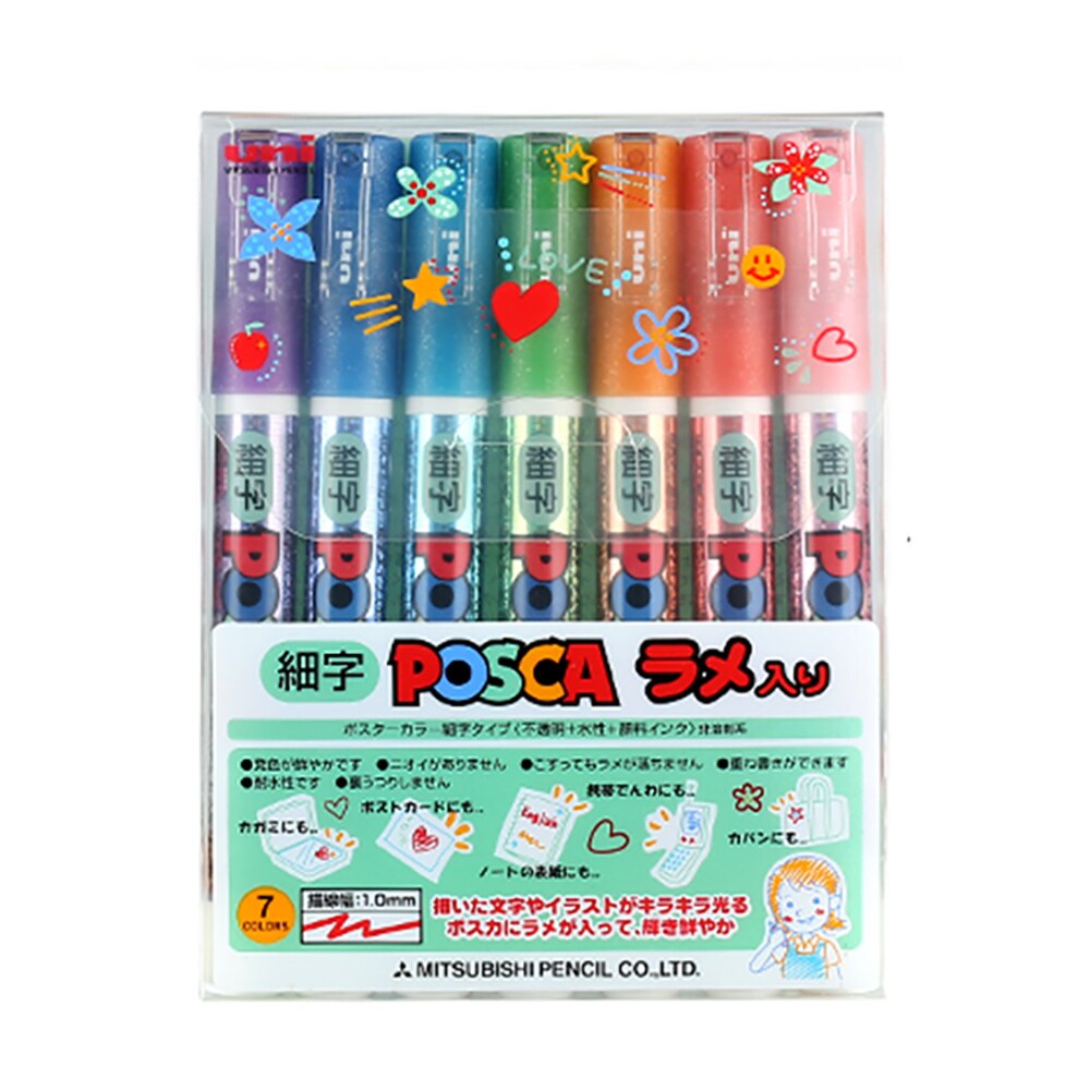 Japanese Uni Marker Set 7-Color POSCA Series POP P... – Grandado