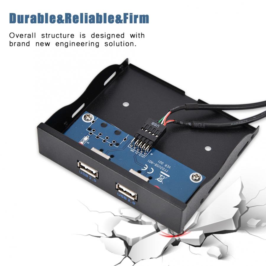 3.5 Inch USB2.0 2 Poort 9-Pin Vertind Koperdraad D... – Vicedeal