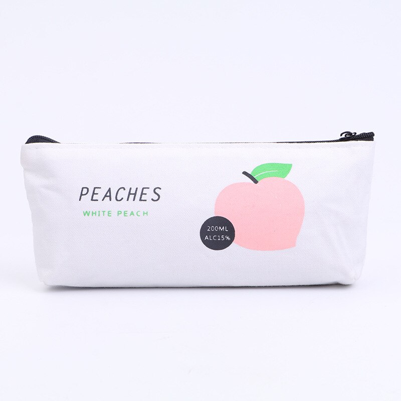 Cute Peach Pencil Case Canvas Stationery Bag Pouch... – Vicedeal