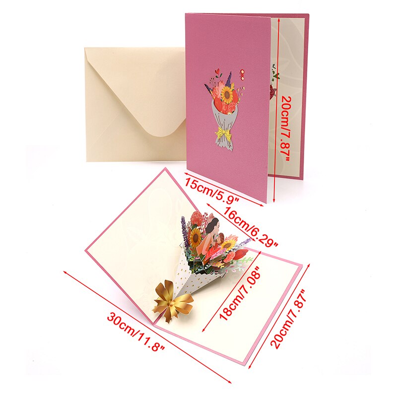 3D Mothers Day Pop Up Cards Flowers Card Anniversa... – Vicedeal