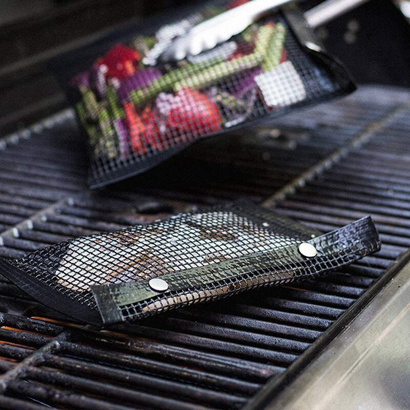 3 Pcs Non-stick Mesh Grillen Tas Non-stick Bbq Bak... – Grandado