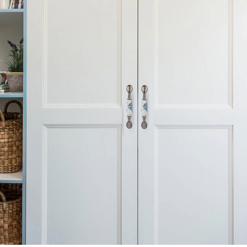 Sky blue/Ceramic Door Handles European Antique Fur... – Grandado