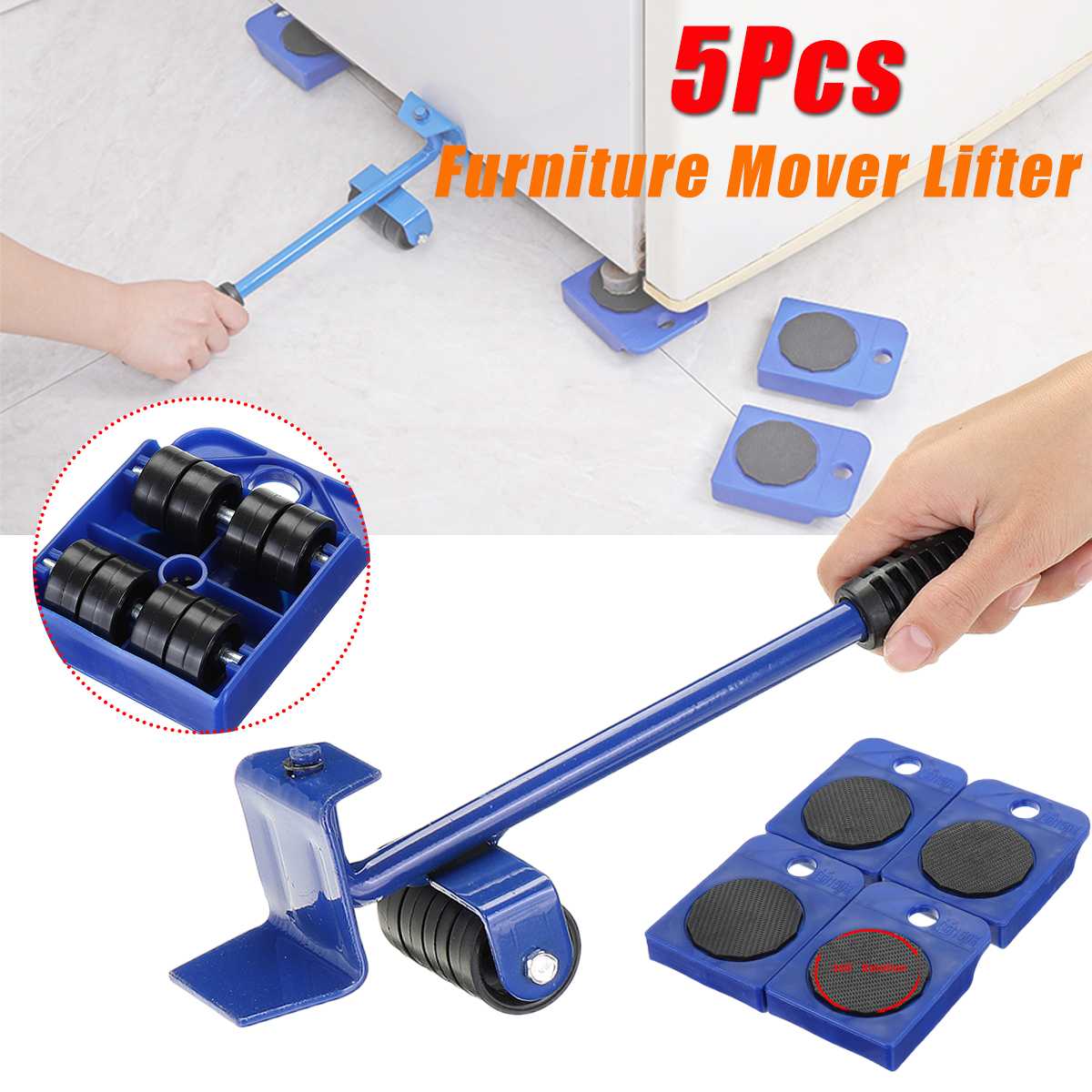 5Pcs Slides Meubels Lifter Mover Roller Set Vervoe... – Grandado