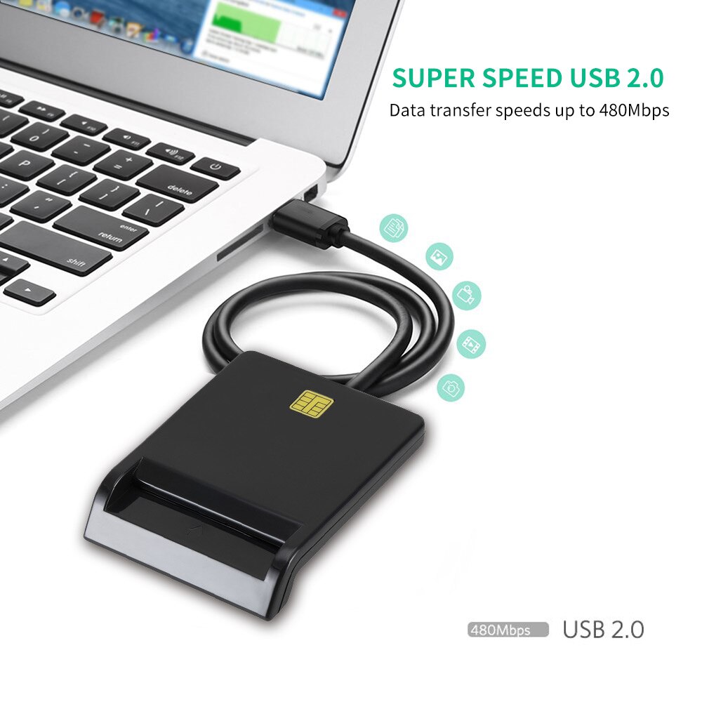 USB 2.0 Smart Card Reader CAC ID Bank Card Sim Car... – Grandado